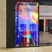 China Immersion 3D Holographic Screen Invisible 4K HD Transparent P3.91 LED Mesh Screen For Advertising for sale