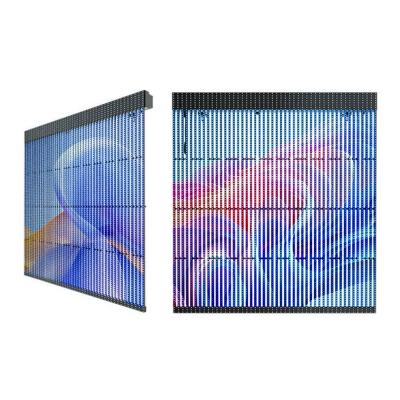 China Simple Installation Transparent Film Screen LED Flexible Display Panel Glass Door Indoor Outdoor Digital Signage for sale