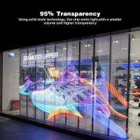 China Aluminum Transparent LED Display Wall Indoor Full Color Glass Window Advertising Custom Size Digital Signage for sale