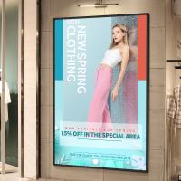 China Slim Snap Rectangle Advertising Light Box LED Wall Mounted Tempered Glass Board Magnetic Lightboard Display Sign for sale