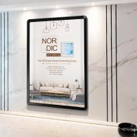 China Slim Snap Rectangle Advertising Light Box LED Wall Mounted Tempered Glass Board Magnetic Lightboard Display Sign for sale