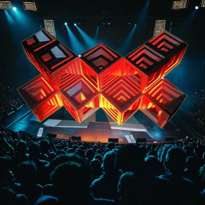 China Customizable High Resolution Creative LED Screen 1080P HDR10+ Indoor Event LED Display Special Shaped Stage Screen for sale