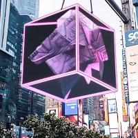 China Manu High Visibility Creative LED Screen Customizable Creative Led Display Magic Led Cube Indoor 360 Rotating Led Screen for sale