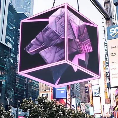 China Manu High Visibility Creative LED Screen Customizable Creative Led Display Magic Led Cube Indoor 360 Rotating Led Screen for sale