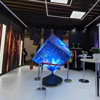 China Manu High Visibility Creative LED Screen Customizable Creative Led Display Magic Led Cube Indoor 360 Rotating Led Screen for sale
