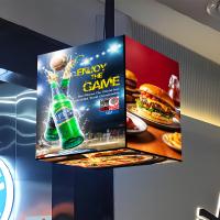 China 8K New Design Ceiling Creative LED Screen Mount Magic Cube Indoor Outdoor LED Digital Rotating Magic Cube Led Displays for sale