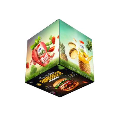 China Cube Shaped LED Screen Magic Cube Waterproof Electronic Signage Indoor Advertising Creative Led Display 4 Side for sale