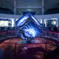 China Cube Shaped LED Screen Magic Cube Waterproof Electronic Signage Indoor Advertising Creative Led Display 4 Side for sale