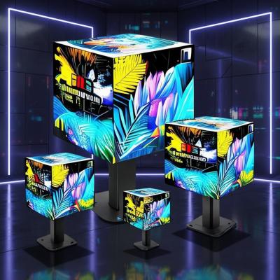 China Electronic Magic Cube Shaped LED Screen Waterproof Signage Indoor Advertising Creative Display 5 Face 1080P HDR10 Plus for sale