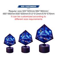 China Outdoor Waterproof Full Creative LED Screen Color 360 Rotating 120Hz Magic Cube LED 3D Video Advertising Sign for sale