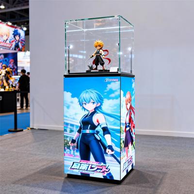 China Four Sided Rectangular 4K HDR10 LED Poster Screen Cabinet Indoor Advertising Digital Signage Display for sale
