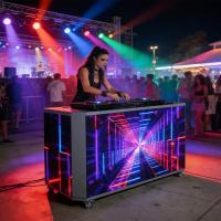 China Outdoor Indoor Portable DJ Booth LED Screen Pixel Stage Events Video Wall Panel Console for Party Disco Club Event for sale
