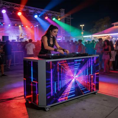 China Outdoor Indoor Portable DJ Booth LED Screen Pixel Stage Events Video Wall Panel Console for Party Disco Club Event for sale