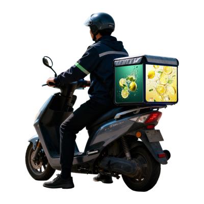 China Motorcycle LED Delivery Box Screen , Takeaway Food Delivery Box LED Display for sale