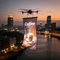China Drone Flying LED Screen Full Color Flexible LED Mesh Screen Outdoor for Light Show for sale