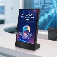 China L Shape Desk Stand Interactive LED Advertising Display Screen IP65 Die Cast Aluminum Retail Store 2 Year Warranty for sale