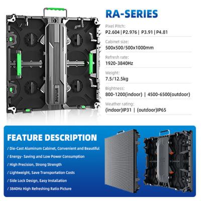 China 4mX3m Complete System P2.6 P2.9 P3.91 LED Display with 500X500mm Panel and Die-Casting Aluminum Box for Indoor/Outdoor Quick Installation for sale