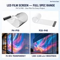 China P10 Flexible Transparent LED Film Screen, 90% Transparency Self-Adhesive Display for Mall Glass Window for sale