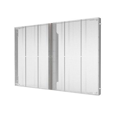 China HD Ultra Thin Invisible Clear Video Wall P3.91 Flexible Led IP65 Digital Poster LED Grid Screen for Retail Store for sale