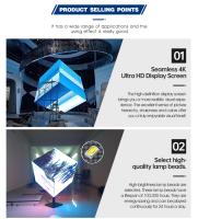 China LED Magic Cube 4-sided Commercial Advertising Display 8K Resolution HLG HDR Sunlight Readable P3.91 Pixel Pitch 120Hz for sale