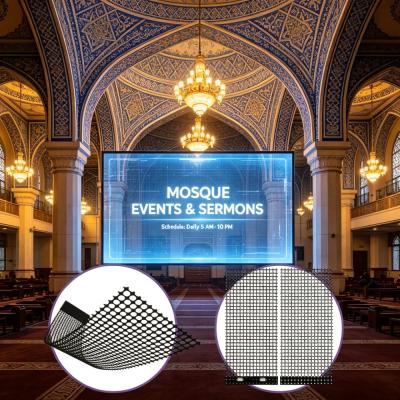 China 3D Holographic LED Screen Transparent Display for Mosque Window Advertising High Transparency Customizable Size for sale