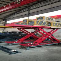 China 4000kg T400A Ultra Thin Scissor Lift for Precision Wheel Alignment for sale