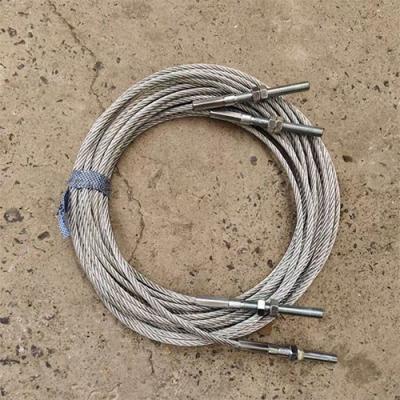 China Galvanized Steel Car Lift Cable 6mm Diameter Corrosion Resistant 8.7M 9M 14M Length for Automotive Workshop for sale