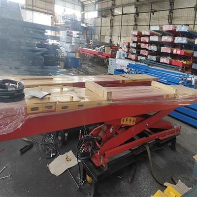 China 5T scissors wheel alignment car lift 5meter length platform with secondary jack for sale