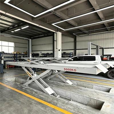 China 5T Heavy Duty Car Lift 5Meter Lngth Platform With Secondary Jack for sale