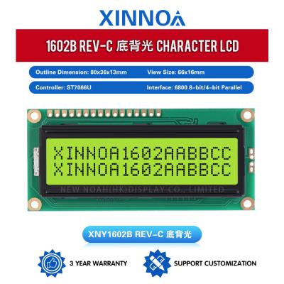 China 1602B REV-C Bottom Backlight Yellow Green Film With Array Backlight 80X36Mm 16PIN Standard Interface for sale
