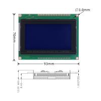 China Owen 12864J-3 128x64 Graphic LCD Display Module COB 93x70mm STN 5V for sale