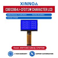 China Blue Film COG12864J-CFDTSW 128x64 Graphic LCD Display Module with LED Backlight 71.2x48.2mm for sale