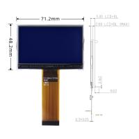 China Blue Film COG12864J-CFDTSW 128x64 Graphic LCD Display Module with LED Backlight 71.2x48.2mm for sale