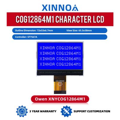 China Blue Film COG12864M1 12864 LCD Screen 72x53mm 3.3V Serial Port 36PIN 0.5mm Spacing for sale