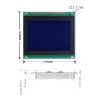 China Blue Film LCM12864F-3 Anti-Interference Graphic Dot Matrix LCD Screen 78X70MM Module LCD Display Screen for sale
