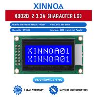 China 0802B-2 3.3V Blue Film White Letters 8x2 Character Dot Matrix LCD Module COB ST7066 58x32mm for sale