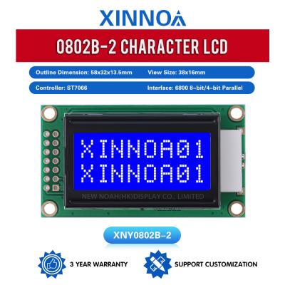 China 0802B-2 8x2 Character LCD Module COB Display 58x32mm Outline ST7066 Controller for sale
