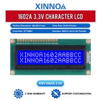 China 1602A 3.3V Character LCD Module 80x36mm Blue Film White Letters ST7066U Chip 16x2 Display for sale