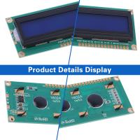China 1602A 3.3V Character LCD Module 80x36mm Blue Film White Letters ST7066U Chip 16x2 Display for sale
