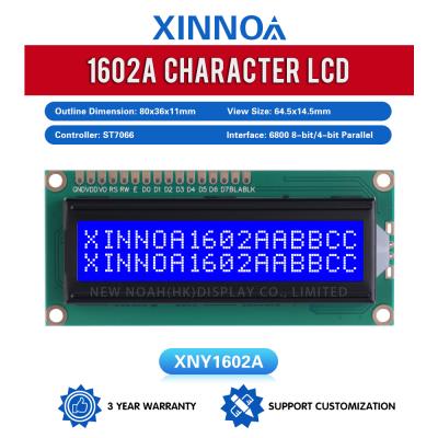 China 1602A Character LCD Display Module 16x2 Blue Film White Letters 80x36mm ST7066 Controller for sale