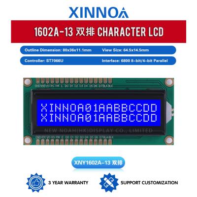 China 1602A-13 16x2 Character LCD Display Module 5V ST7066U COB Blue Film White Letters 80x36mm for sale