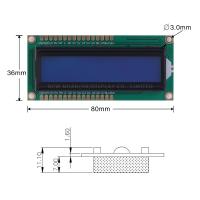 China 1602A-13 16x2 Character LCD Display Module 5V ST7066U COB Blue Film White Letters 80x36mm for sale