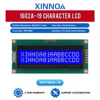 China 1602A-19 16x2 Character LCD Display Module 80x36mm 5V I2C Serial AIP31068 Blue Film White Letters for sale