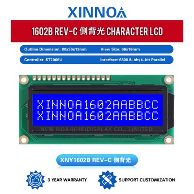 China Industrial Grade 1602B REV.C COB LCD Module 80x36x13mm ST7066U Controller Side Backlight Display for sale