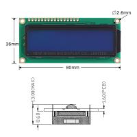 China Industrial Grade 1602B REV.C COB LCD Module 80x36x13mm ST7066U Controller Side Backlight Display for sale