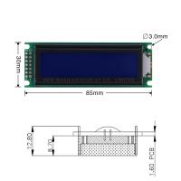 China 1602B1 16x2 Industrial LCD Module 85x30x12.8mm ST7066U Controller Blue Film White Letters for sale