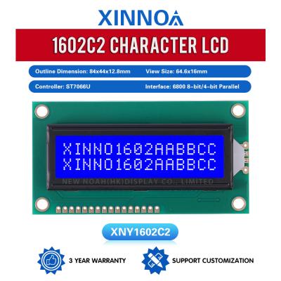 China 1602C2 16x2 Character LCD Module Blue Film White Letters ST7066U Controller 84x44mm for sale