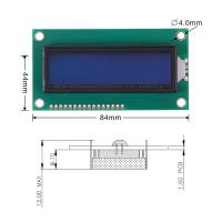 China 1602C2 16x2 Character LCD Module Blue Film White Letters ST7066U Controller 84x44mm for sale