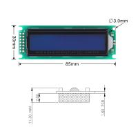 China 1602H 16x2 Character LCD Display Module COB ST7066U 85x30x11.3mm Industrial Grade for sale