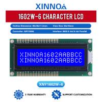 China Blue Film White Letters 1602W-6 16x2 LCD Display Module 80x36mm COB AIP31066L for sale